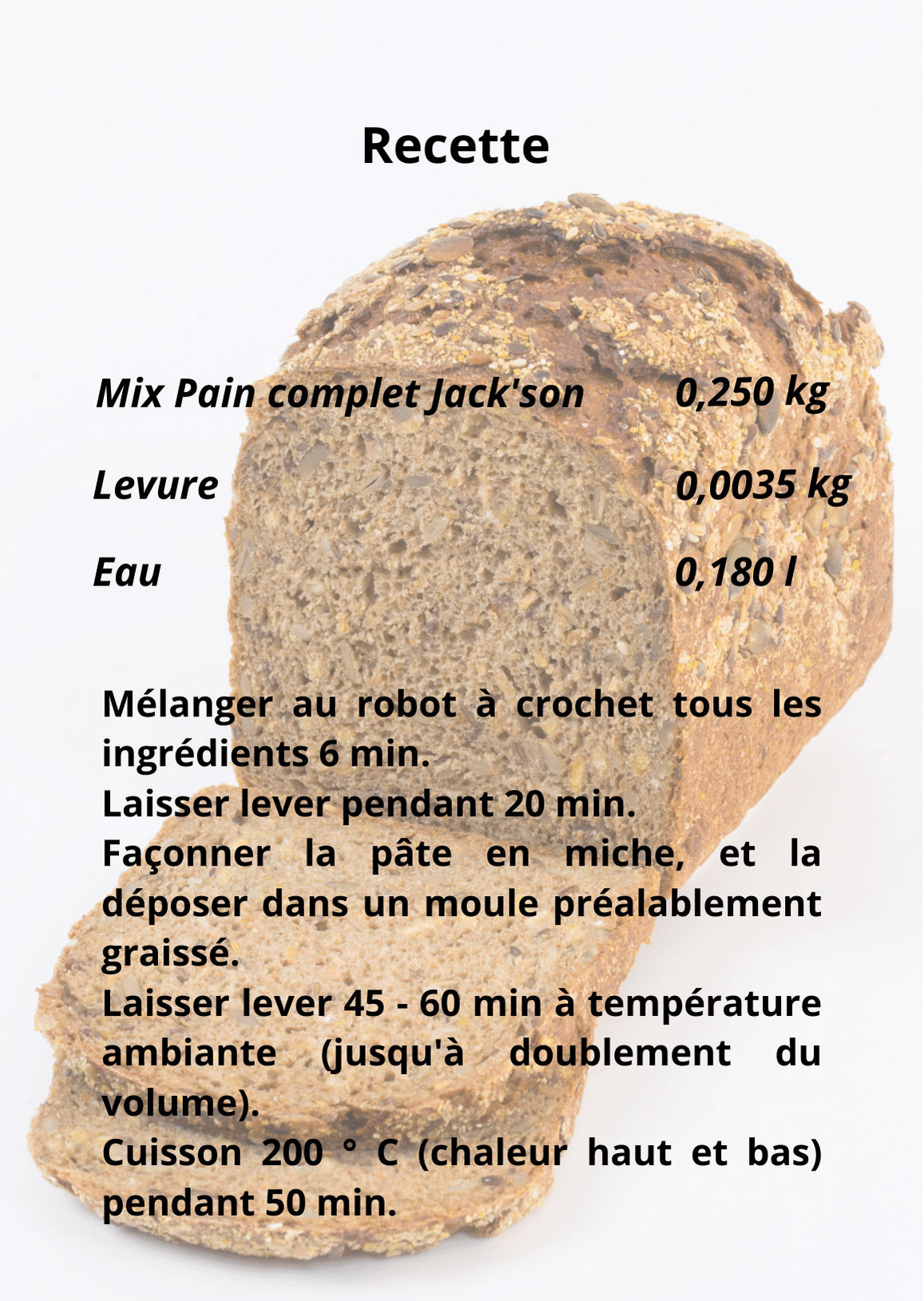 Préparation Pain complet, blé, seigle et épeautre